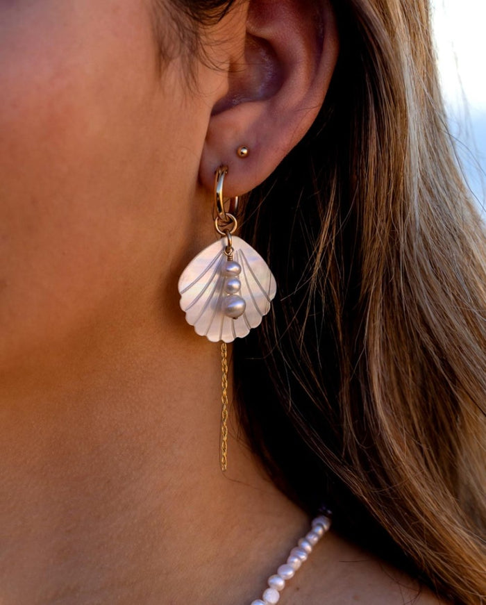 Oasis Mother of Pearl Earrings – Handmade Shell Jewellery