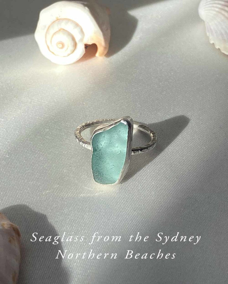 Rockpool Seaglass Ring Australia | Angela Wozniak Jewellery